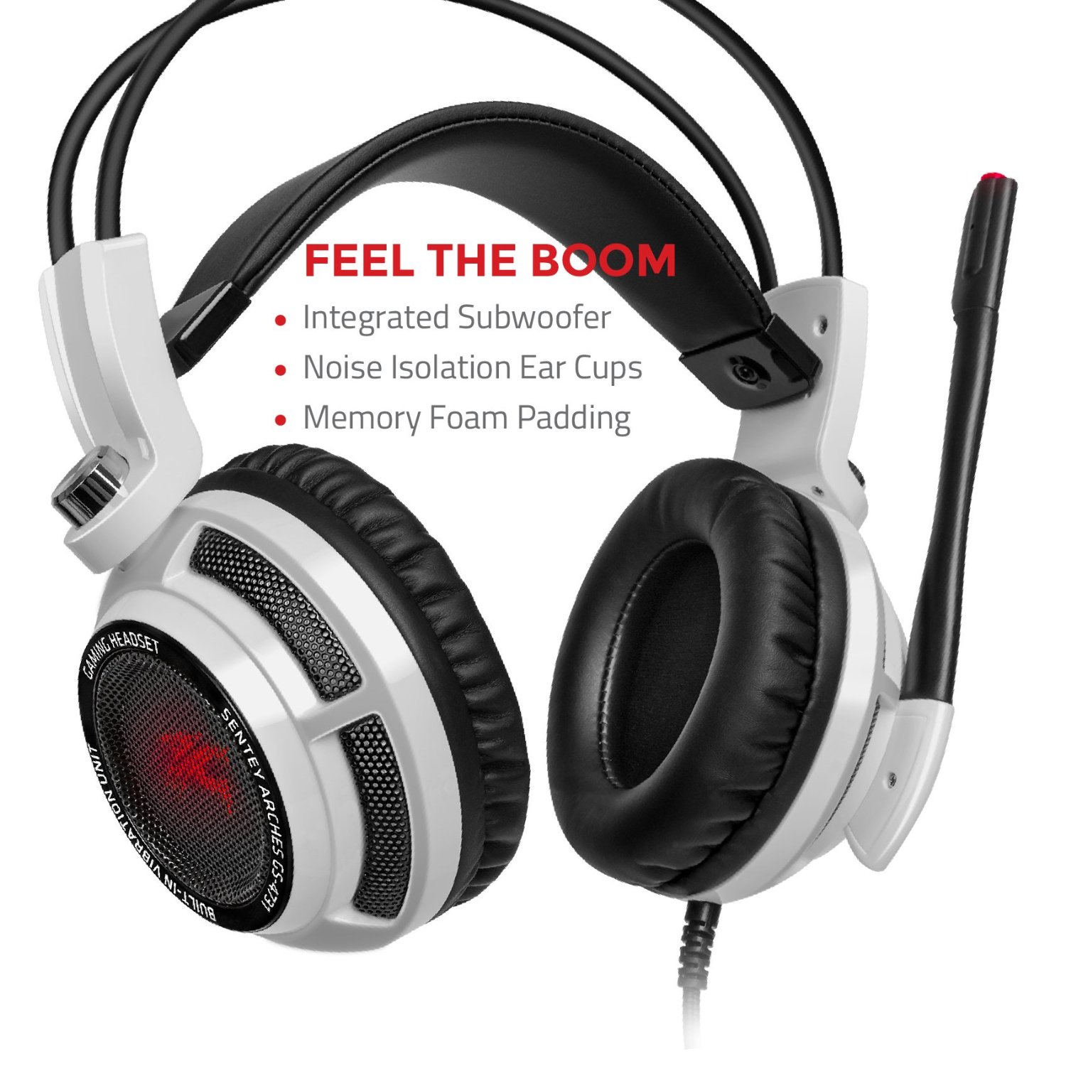 Sentey® Gaming Headset Virtual 7.1 USB DAC Arches with Vibration ...