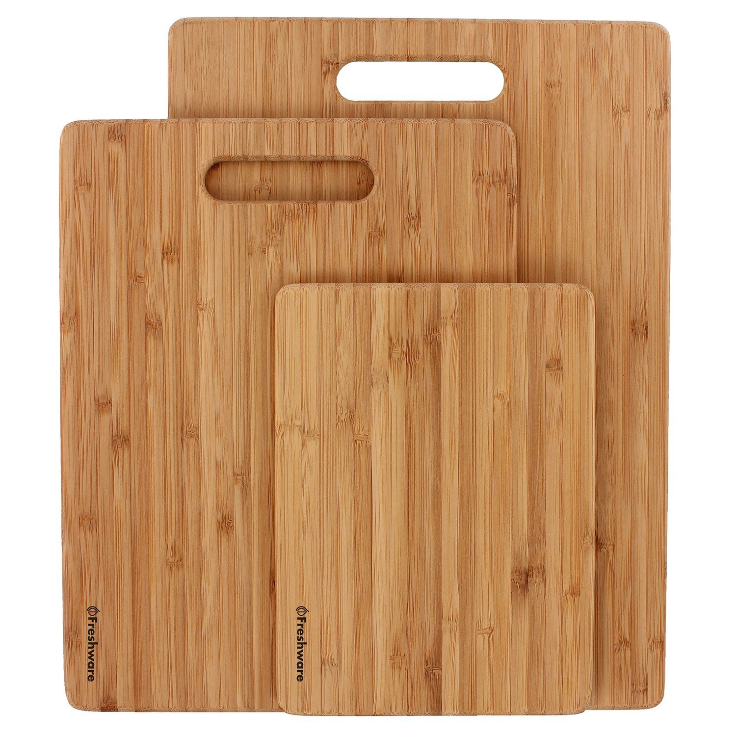Freshware 3-Piece Premium Bamboo Wood Cutting Board Set for Meat ... Freshware 3-Piece Premium Bamboo Wood Cutting Board Set for Meat ...